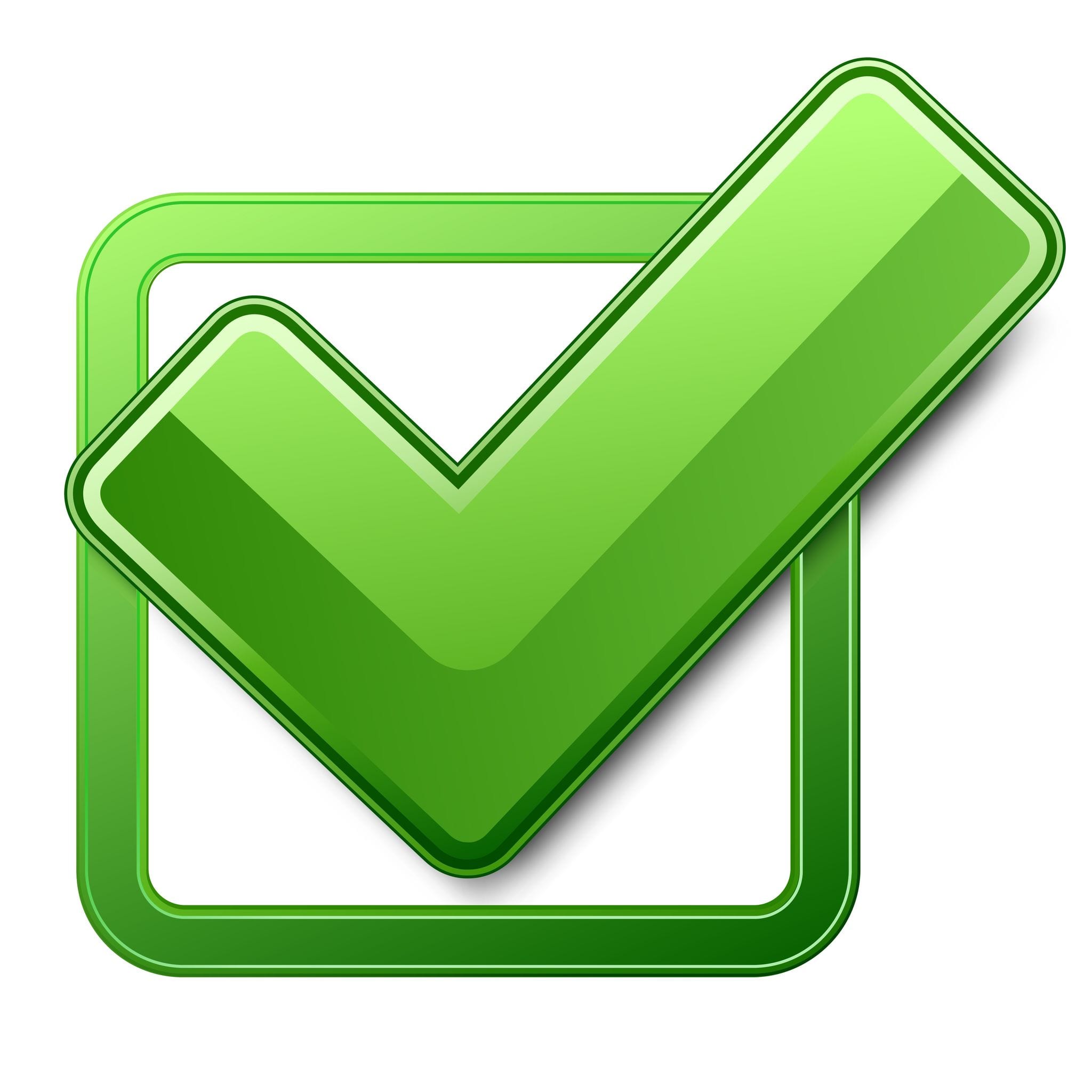 Green Check Box With Check Mark Guerradental